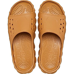 Crocs Unisex-Adult Echo Slides, Sand, 12 Women/10 Men
