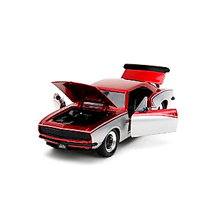 Jada 1967 Chevrolet Camaro Candy Red and Silver Metallic Bigtime Muscle Series 1/24 Diecast Model Car