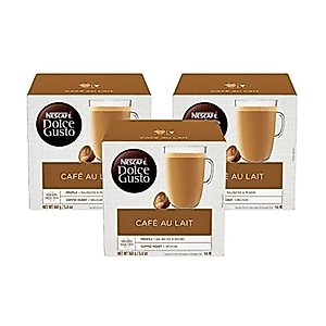 Nescafe Dolce Gusto Coffee Pods, Cafe Au Lait,16 Count (Pack of 3)