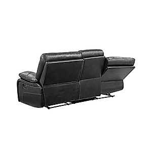 GLOBAL FURNITURE USA Reclining Sofa, Grey/Black