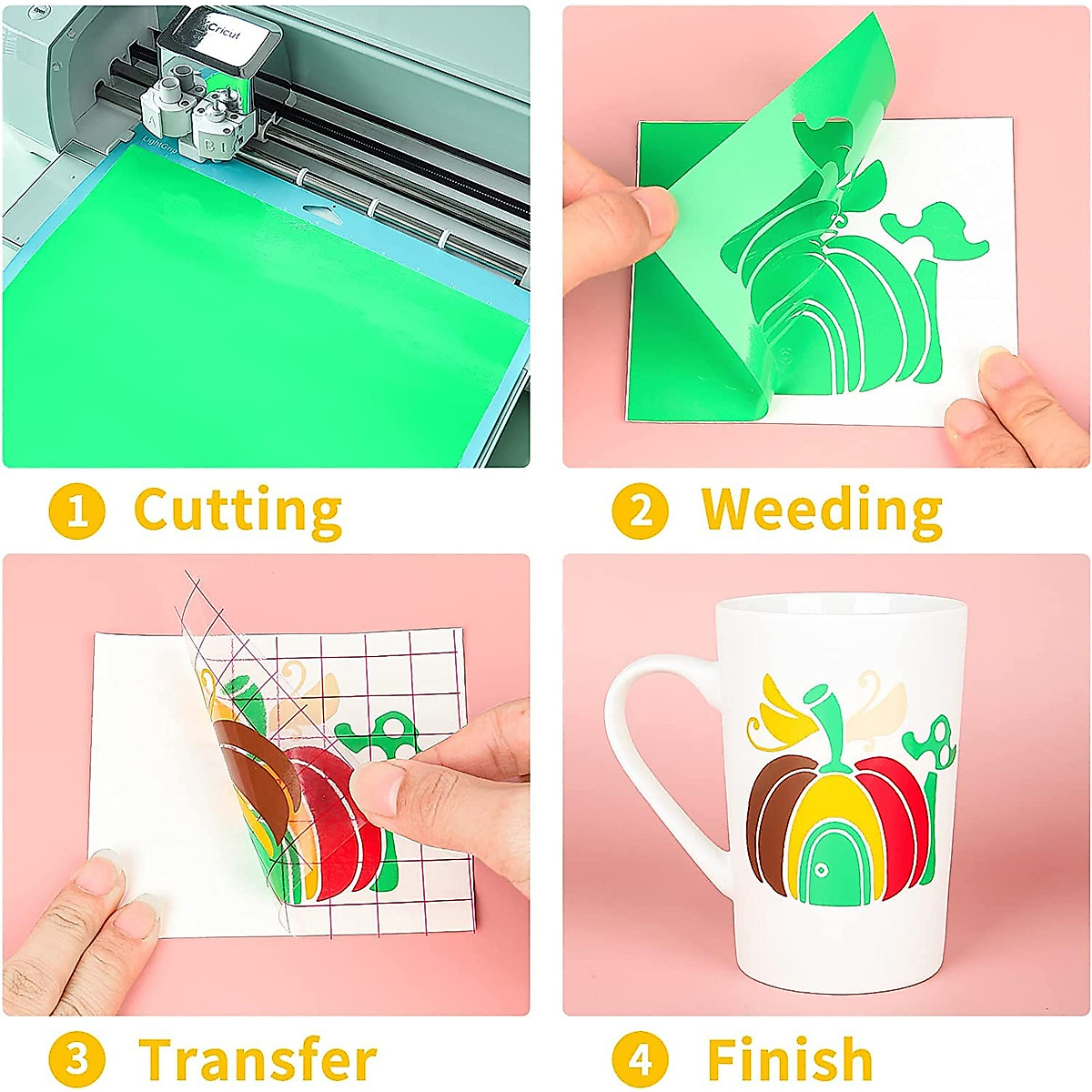 Huaxing Matte Black Permanent Vinyl for Cricut, 12" x 50FT Permanent Adhesive Vinyl Roll for Cricut, Silhouette, Cameo Cutters, Signs, Craft Die Cutters