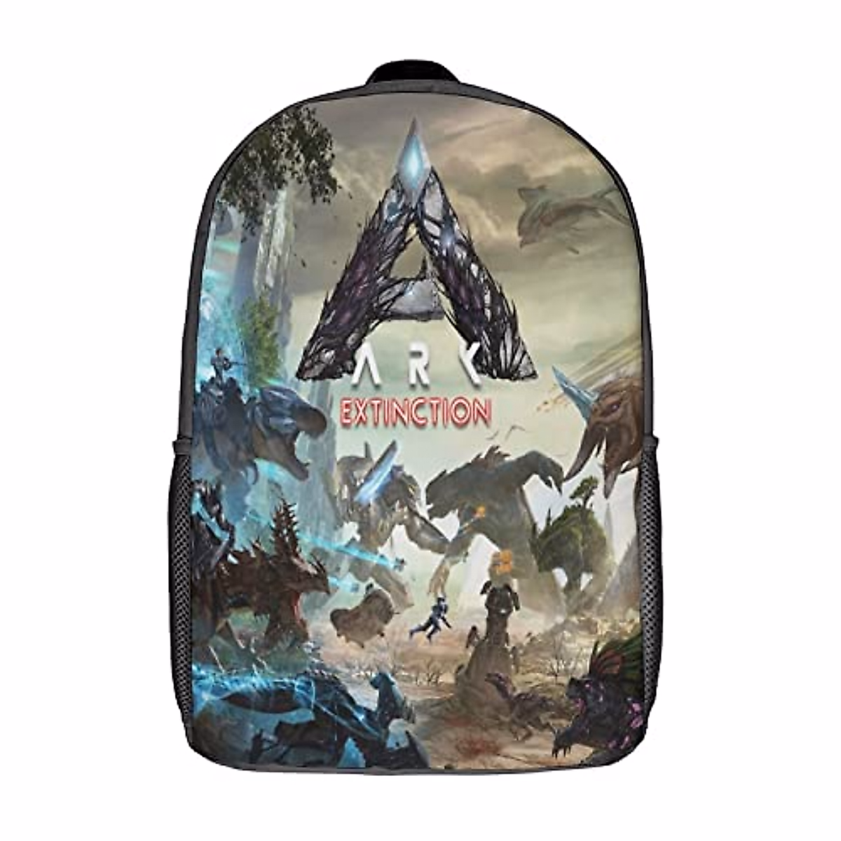 ONBJKPLG ARK Survival Evolved Anime Backpack 17 Inch Cute Funny Bookbag Casual Laptop Daypack for Travel Picnic Camping