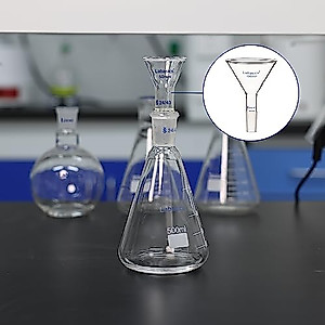 Labasics Glass Short Stem Powder Funnel with 100 mm Top Outer Dimension and 24/40 Inner Joint Filter Funnel Glass Funnel
