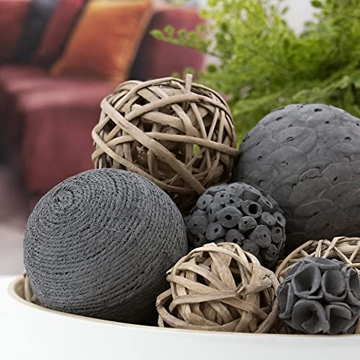 ANDALUCA Large Decorative Vase Filler Bag with Orbs, Balls (Grey)