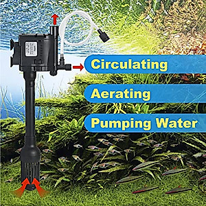 TARARIUM Aquarium Power Head Pump 158GPH Submersible Wave Maker Water Pump Oxygen Aerator Air Pump for Fish Tanks 10-50 Gallon