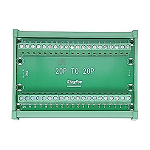 Jienk DIN Rail Mount 10A 300V 20Position 20P to 20P Screw Terminal Block Distribution Module