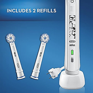 Oral-B Kids Electric Toothbrush with Replacement Brush Heads, Featuring Star Wars, for Kids 6+