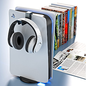 OLYGIVE PS5 Headphone Holder, PS5 Headset Hanger, Playstation 5 Accessories for Room - Black (1 Pack)