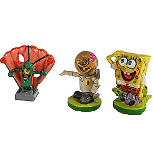 Penn-Plax Officially Licensed Spongebob 6 Piece Mini Aquarium Ornament Set – Great for Saltwater and Freshwater Tanks
