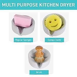 Tributary Brands Large Kitchen Sponge Holder Compatible with Scrub Daddy Sponge - Silicone Sponge Holder That Drains into Your Sink - Fits Dish Brush, Dish Wand and Scrub Mommy