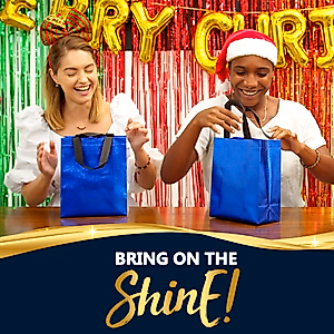 Nush Nush Mix Color Gift Bags Medium Size – 12 Reusable Gift Bags With Handles From Six Different Stunning Colors - Perfect As Goodie Bags, Birthday Gift Bags, Party Favor Bags– 8W x 4L x10H Size