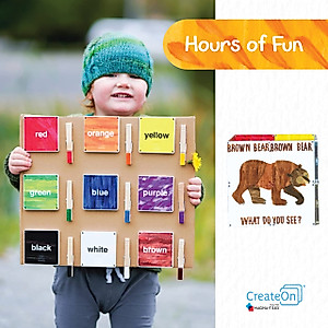 CreateOn Magna-Tiles Brown Bear, What Do You See? (The Very Hungry Caterpillar) Set, Eric Carle Books for Kids’ Building Toys, Magnet-Tiles Toys for Ages 3+, 16 Pieces