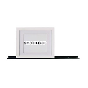 ULTRAledge 4'/48" Art Display/Picture Ledge/Floating Shelf, Metal, Modern (2" deep, Black)