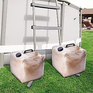 2Pcs Heavy Duty Pool Weight Plastic Sand Bags, Universal PVC Pool Steps Weights for Above Ground Pools, Fillable Swimming Pool Ladder Weights Anchor Bag Container for Pools Entry System