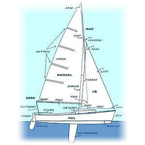 CafePress SAILBOAT DIAGRAM (Technical Design) Mug Ceramic Coffee Mug, Tea Cup 11 oz