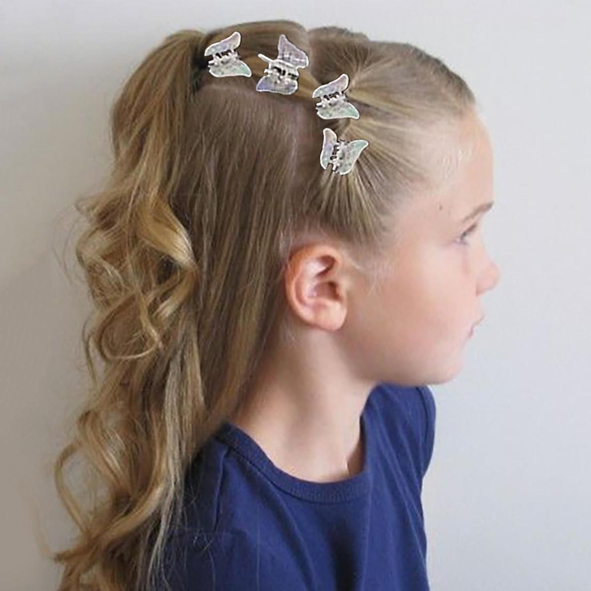 Paderison 10Pcs Mini Butterfly Hair Clips Small Hair Clips for Girls Colorful Side Bangs Clips Braided Sweet Barrettes for Kid Tiny Cute Metal Claw Clips Hair Accessories for Women(White)