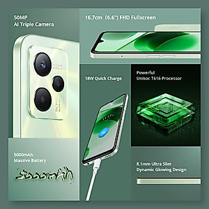 realme C35 Dual-Sim 128GB ROM + 4GB RAM (GSM only | No CDMA) Factory Unlocked 4G/LTE Smartphone (Glowing Black) - International Version