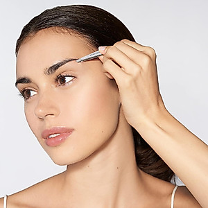 Tweezerman Mini Slant Tweezer - Tweezers for Eyebrows, Travel Tweezers for Eyebrows, Facial Hair, Ingrown Hair (Classic Stainless)