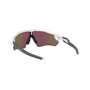 Oakley Men's OO9208 Radar EV Path Rectangular Sunglasses, Polished White Grey/Prizm Sapphire, 38 mm