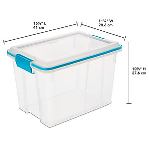 Sterilite 12-Pack Gasket Box, Plastic Storage Bins with Latching Lids, 20 Quart