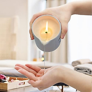 Candle Therapy Massage Oil Candles with Spout, 8.1 oz Natural Moisturizing Lotion Candle for Relaxing Body Candle, Low Temp Massaging Candle (Lavender Chamomile)