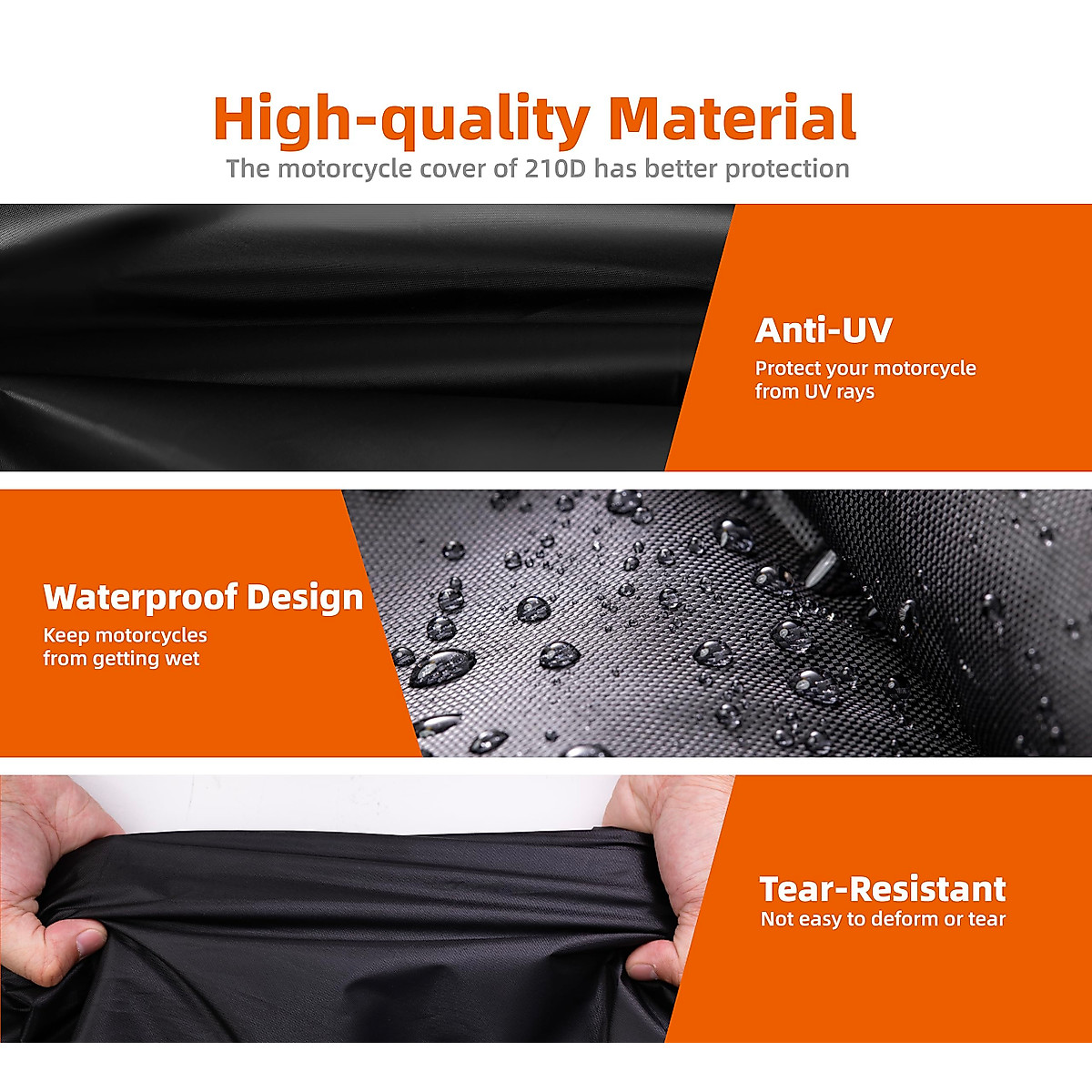 Wrypun Motorcycle Cover for Honda Goldwing 1100 1200 1500 1800 XXXL Outdoor Black+Red