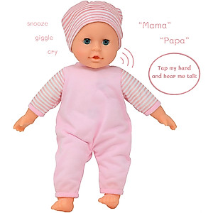 Interactive Talking Baby Doll Doctor Set Toy Pack for Kids – 14” Doll with Lights, Sound Effects, Pretend Play Dr Checkup Accessories – Pink Newborn Hospital Care Nursing Playset for Toddler Girl 3+