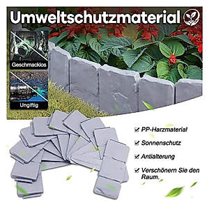 YUEMOL Garden Borders and Edging 5/10/20 Pcs Imitation Stone Effect Lawn Fence ，Gardening Edging Interlock Flower Bed Border Plant Bordering Grass Edge (Color : A)