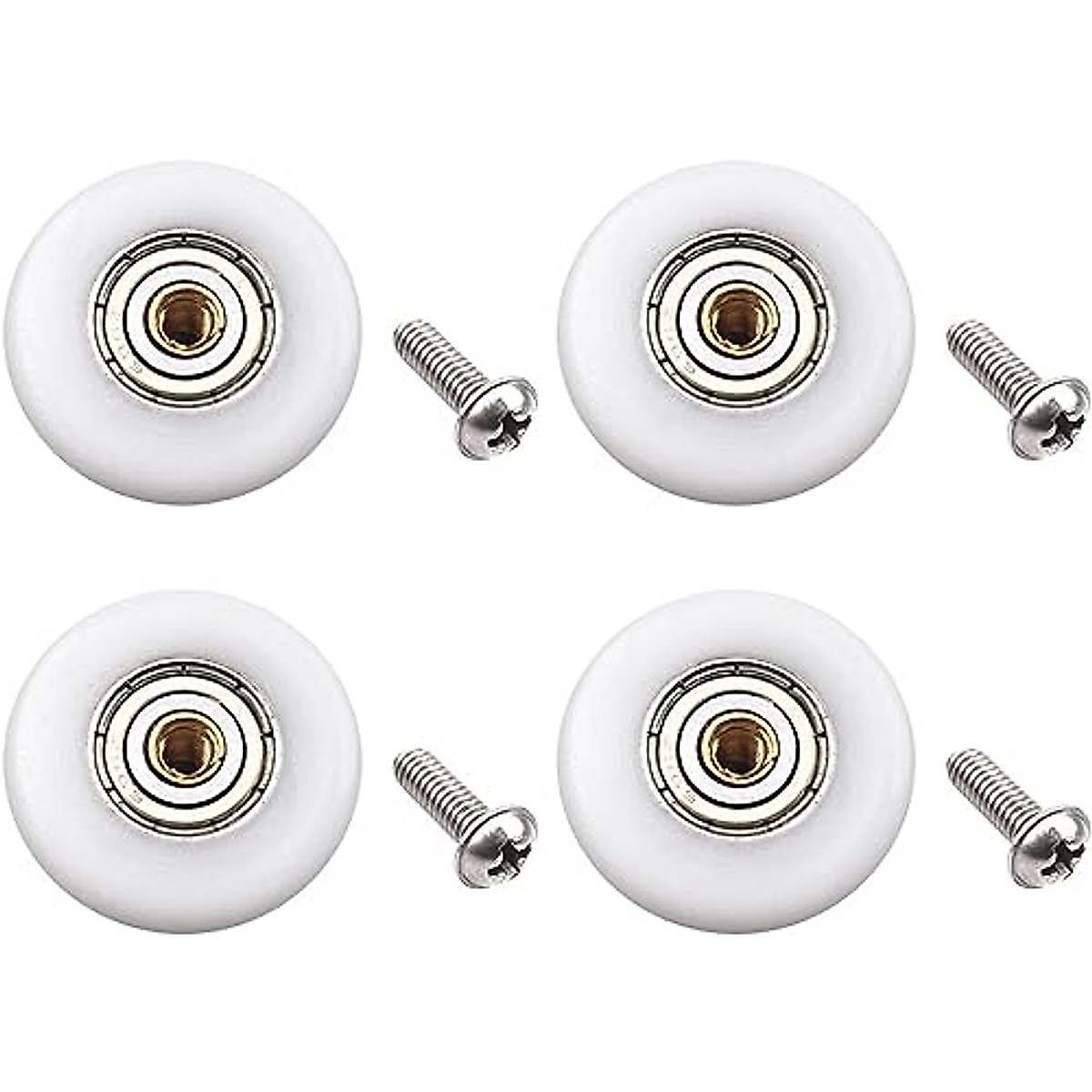 Atoplee 4 pcs Shower Door Rollers Runners Wheels - Replacement Part Bathroom Glass Door Runner Sliding Shower Door Roller Wheel (Roller Diameter 19mm)