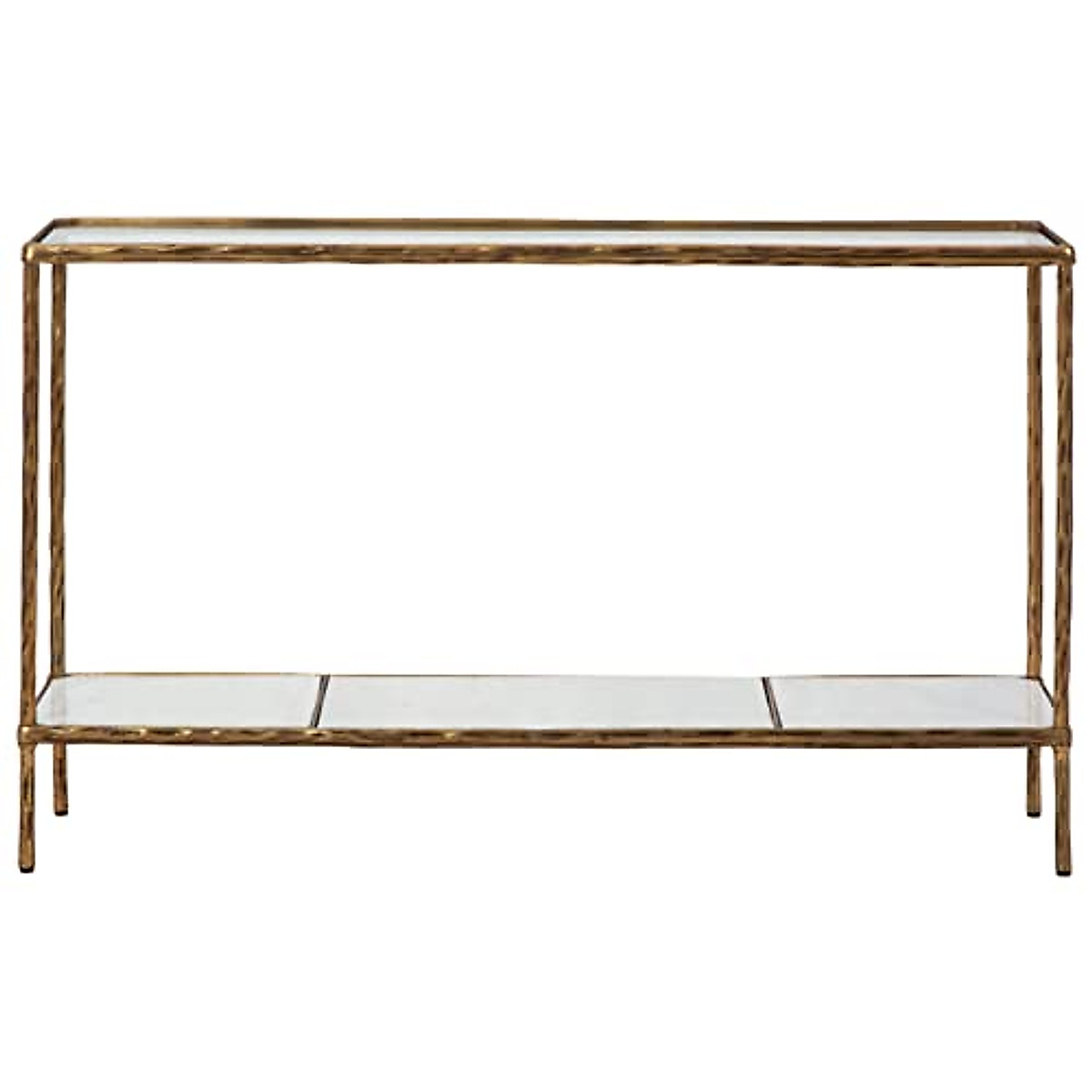 Signature Design by Ashley Ryandale Modern Console Sofa Table, Antique Brass Finish