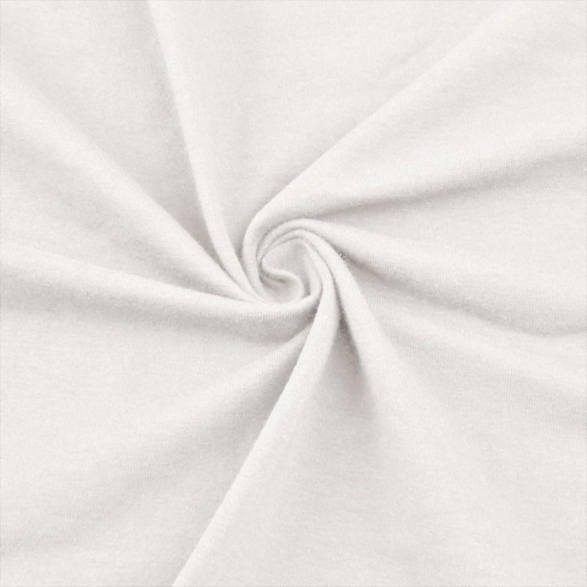 Stylish FABRIC Solid Color Cotton Lycra Combed 7oz Spandex Stretch Jersey Knit Fabric, Off White 1 Yard