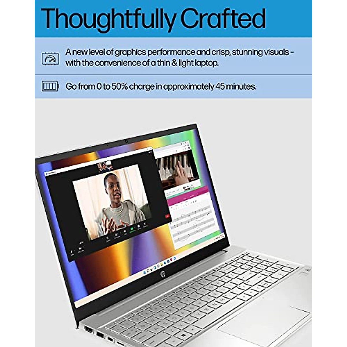 HP Pavilion 15.6" 1080p Touchscreen Business Laptop - 10-core 12th Gen Intel Core i5-1235U - Windows 11 PRO - Intel® Iris® Xe Graphics - w/HDMI Cable (16GB RAM | 512GB PCIe SSD)