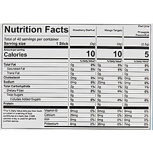 Skittles Singles To Go Tropical Flavors Variety Pack, Powdered Drink Mix, Includes 4 Flavors, Strawberry Starfruit, Mango Tangelo, Kiwi Lime, Pineapple Passionfruit, 40 Count