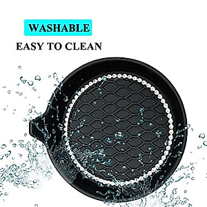 Pinepoem PINEPOEM Universal Car Cup Coaster with Push to Start Button Decoration Ring, Crystal Rhinestone Car Engine Push Start Stop Ring, Bling Car Interior Accessories