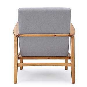 GDF Studio Winford Light Grey Fabric Wood Frame Mid Century Modern Office Chair