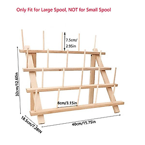 Foldable Large Thread Rack Wood Thread Holder 20 Spool Thread Storage Rack Thread Spool Stand Sewing Cone Storage Organiser, Sewing Quilting Embroidery Bobbin Orgainzer & Rack, Sewing Craft Tools