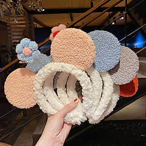 Bear Ear Make Up Haribands,Soft Towel Headband for Skin Care Towel Cloth Fabric Hair Band for Face Washing Hair Accessories (Green)