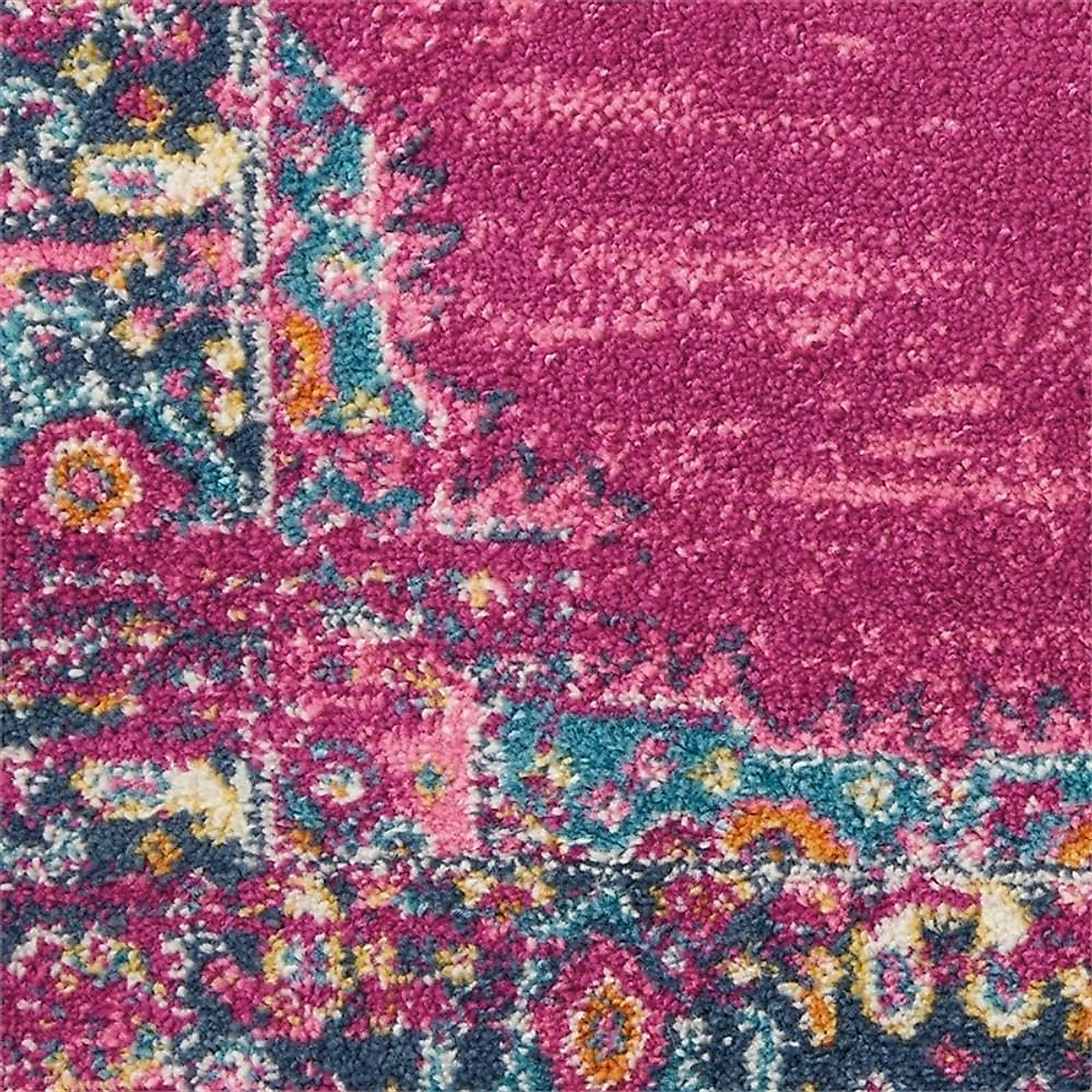 Nourison Passion Fuchsia 8' x 10' Area-Rug, Boho, Traditional, Easy-Cleaning, Non Shedding, Bed Room, Living Room, Hallway (8x10)