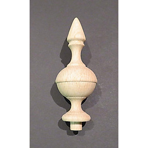 Wooden Finial Bed Post 5" Wood Choice Oak Maple Cherry Walnut or Mahogany #65 (Oak)