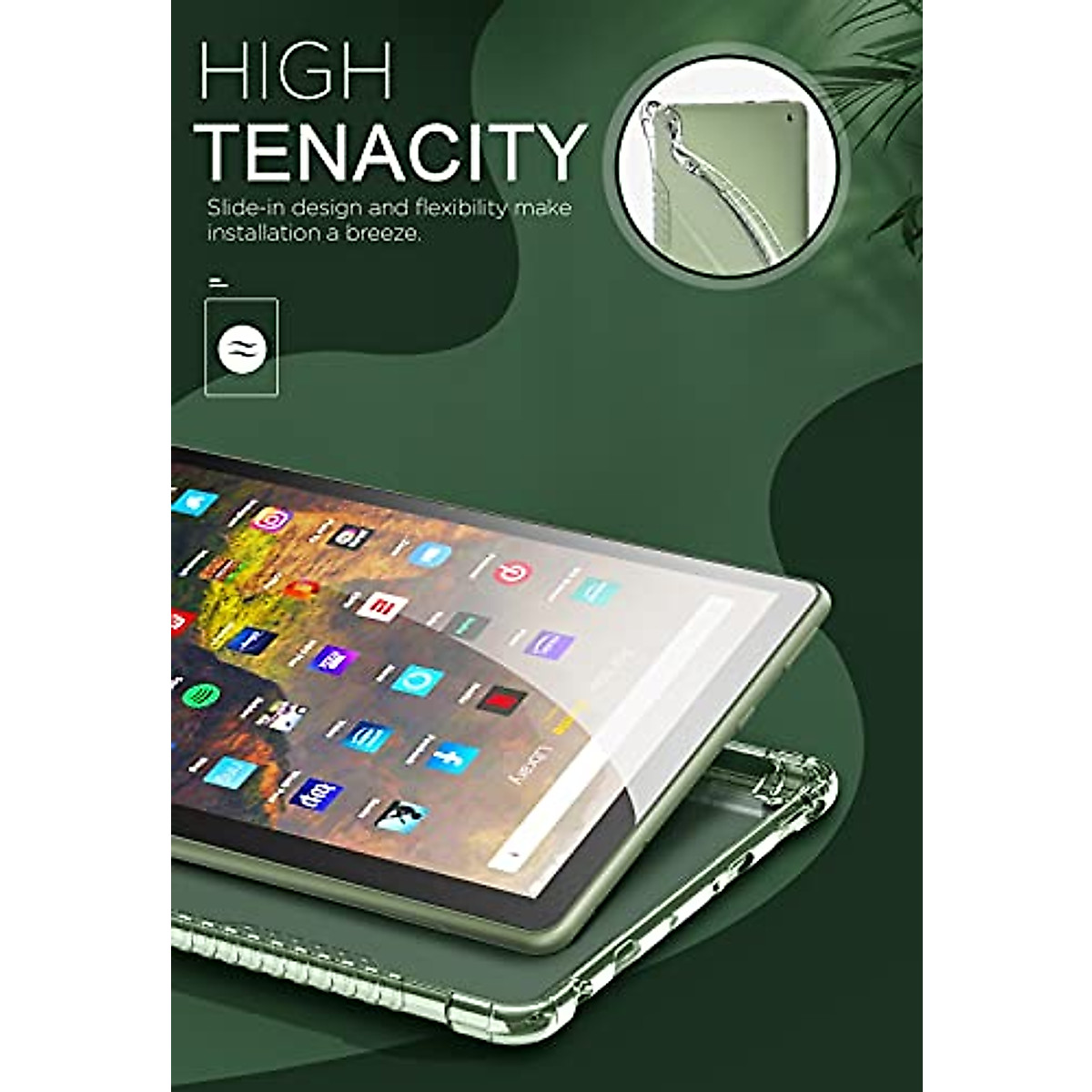 MoKo Case Fits All-New Kindle Fire HD 10 & 10 Plus Tablet (11th Generation, 2021 Release) 10.1", Ultra Clear Soft Flexible Transparent TPU Skin Bumper Back Cover Shell, Clear