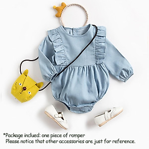 Simplee kids Baby Girl's Romper Jumpsuit Long Sleeves Onesie Bodysuits One Piece Outfits Clothesr for Spring Fall 6-12M