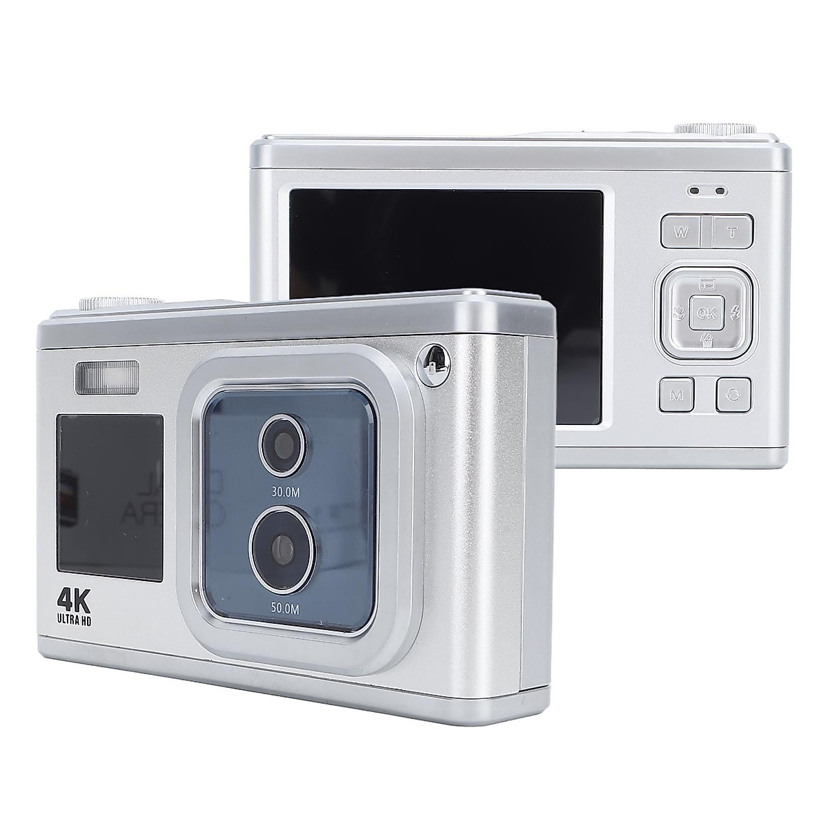 VBESTLIFE Digital Camera, Retro Digital Camera Dual Screen Front Selfie Screen, Compact Camera Portable with Dual High Definition Cameras, 16X Digital Zoom Auto Focus Camera Built in Flash