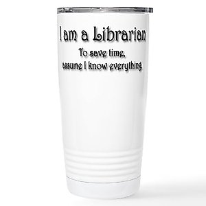 CafePress I Am A Librarian Stainless Steel Travel Mug 20 oz. Insulated Stainless Steel Coffee Tumbler