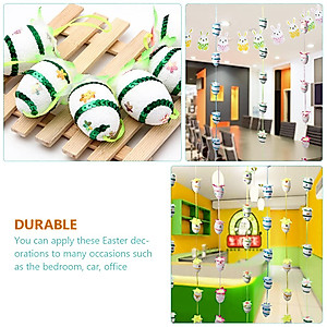 Didiseaon 3pcs Happy Easter Backdrop Egg Party Decorations Easter Banner Easter Hanging Swirls Spring Garland Easter Ceiling Decor Ball Garland Happy Easter Garland Foam Supplies Rabbit Eggs