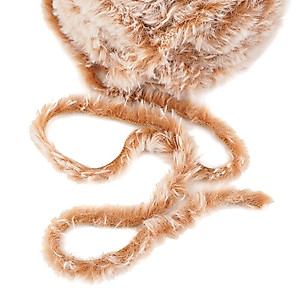 NICEEC 2 Skeins Super Soft Fur Yarn Chunky Fluffy Faux Fur Yarn Eyelash Yarn for Crochet Knit-Total Length 2×32m(2×35yds,50g×2)-Khaki