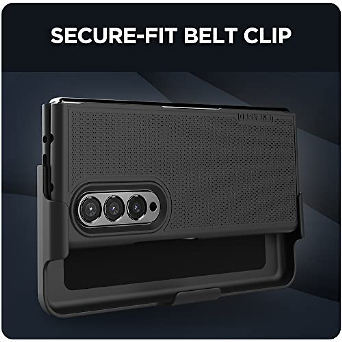 Encased DuraClip for Galaxy Z FOLD-3 Belt Clip Case, Slim Front/Back Cover with Holster (2021 Samsung Z Fold 3)