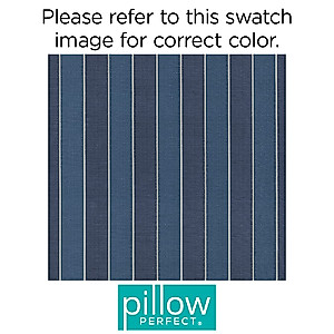 Pillow Perfect Stripe Outdoor Throw Accent Pillow, Plush Fill, Weather, and Fade Resistant, Small Lumbar - 11.5" x 18.5", Blue/White Wickenburg, 2 Count