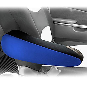 FH Group Flat Cloth Fabric Blue Armrest Cover Semi-Universal Fit, One Pair Blue