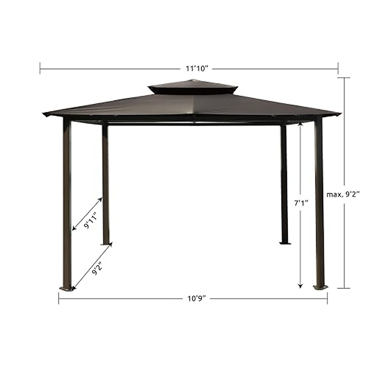 Paragon-Outdoor GZ584EG Soft Top Soft Top Barcelona Gazebo, Grey, 10' x 12'