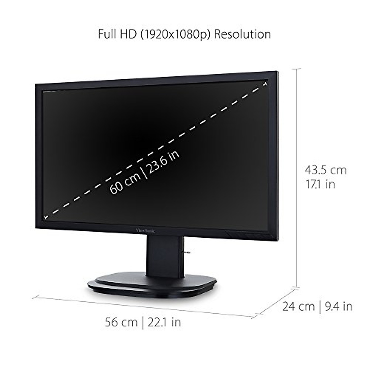 ViewSonic VG2449 24 Inch 1080p Ergonomic LED Monitor with HDMI DisplayPort and DaisyChain for Home and Office